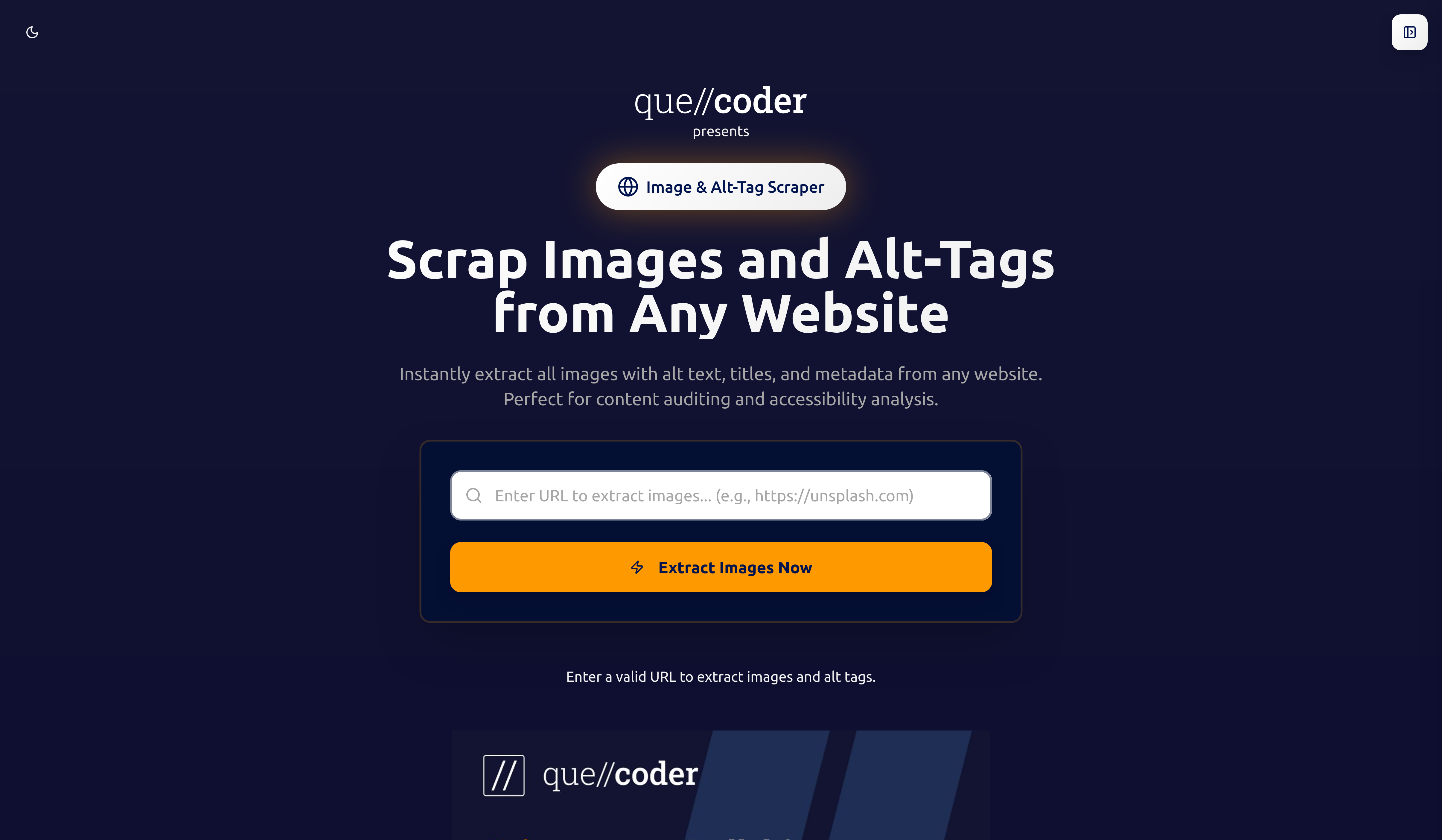 Image and Alt Text Scraper